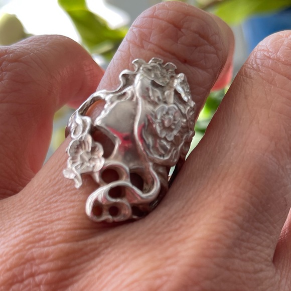 Jewelry | Art Nouveau Style Silver Portrait Ring | Poshmark
